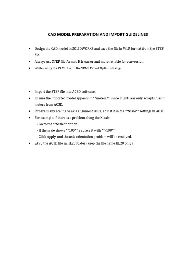 CAD Model Import Guidelines for FlightGear | PDF