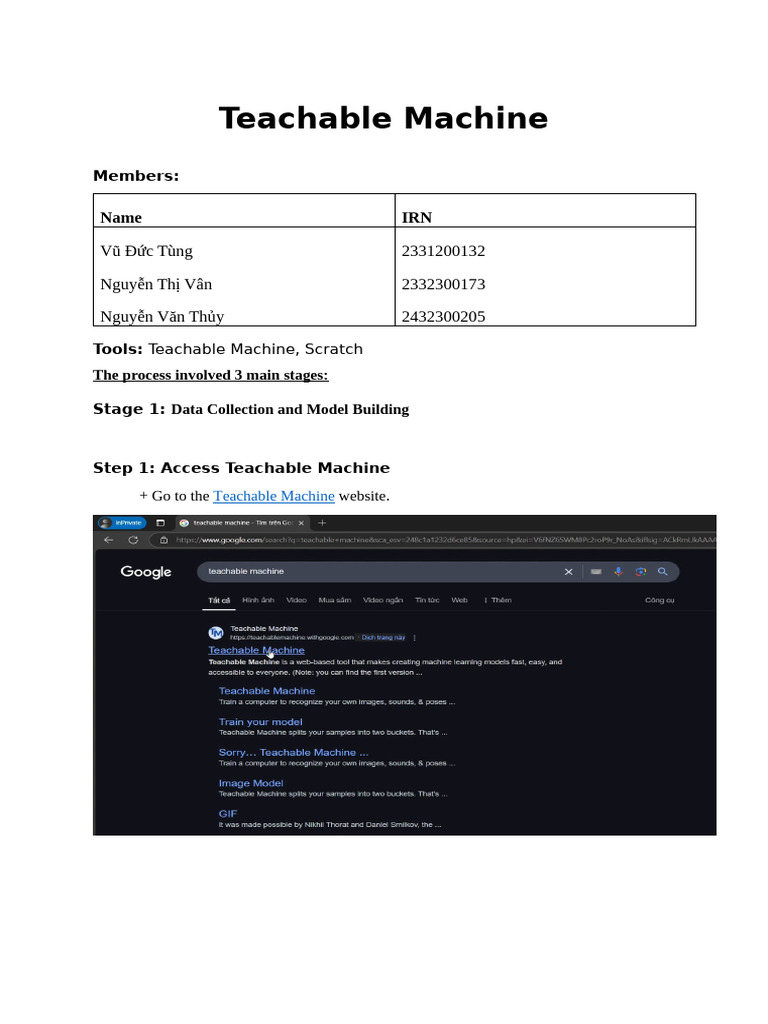 Using Teachable Machine for Game Development | PDF