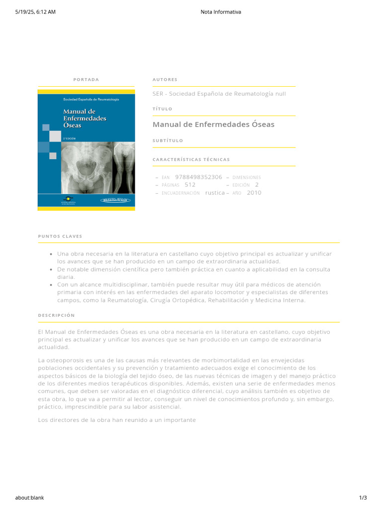 Manual de Enfermedades Óseas | PDF | Osteoporosis | Hueso