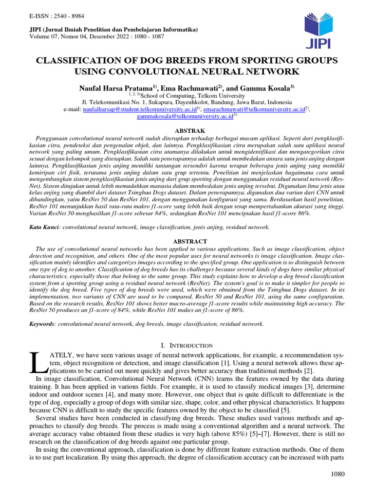 Classification of Dog Breeds From Sporti | PDF | Accuracy And Precision ...