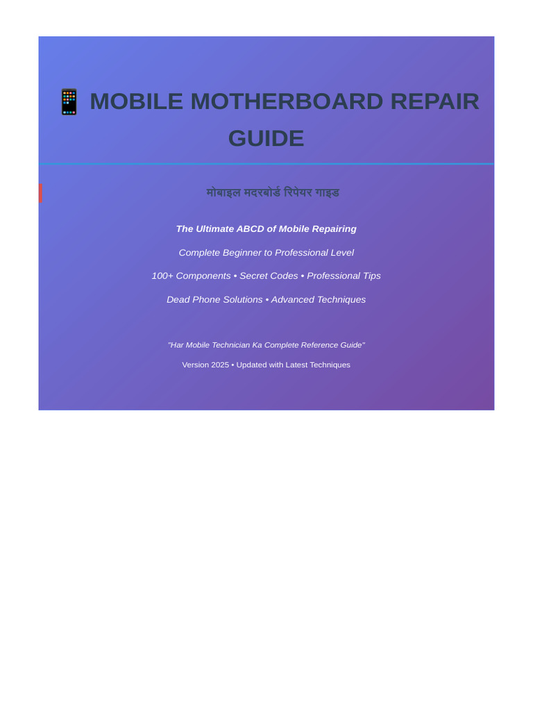 Mobile Motherboard Repair Guide Complete | PDF