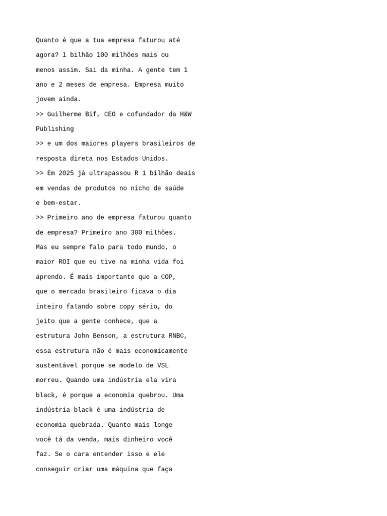 Faturamento de 1 Bilhão em 1 Ano | PDF | Dinheiro | Linguagem natural