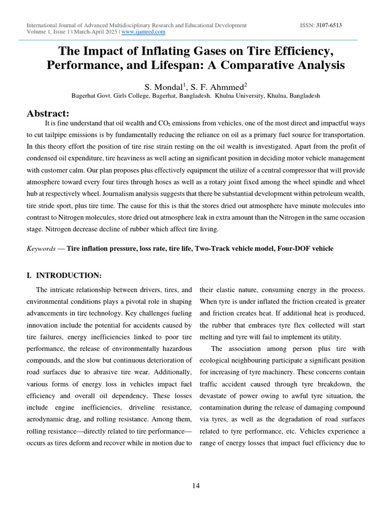 The Impact of Inflating Gases On Tire Efficiency, Performance, and ...