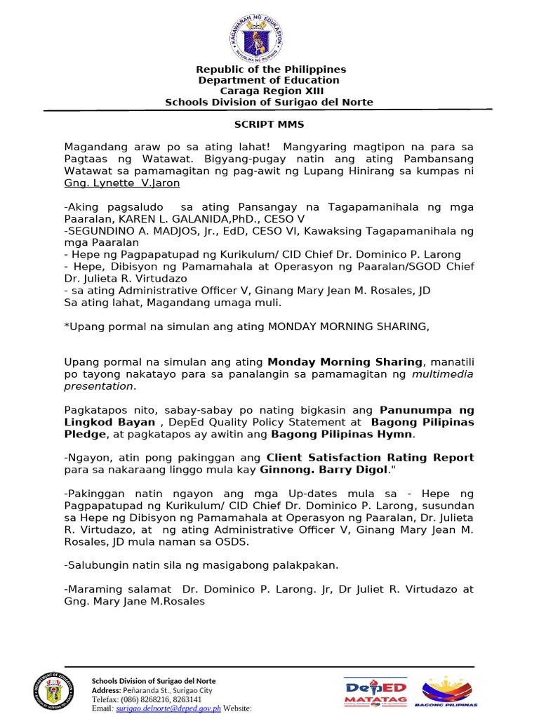 Master of Ceremony | PDF