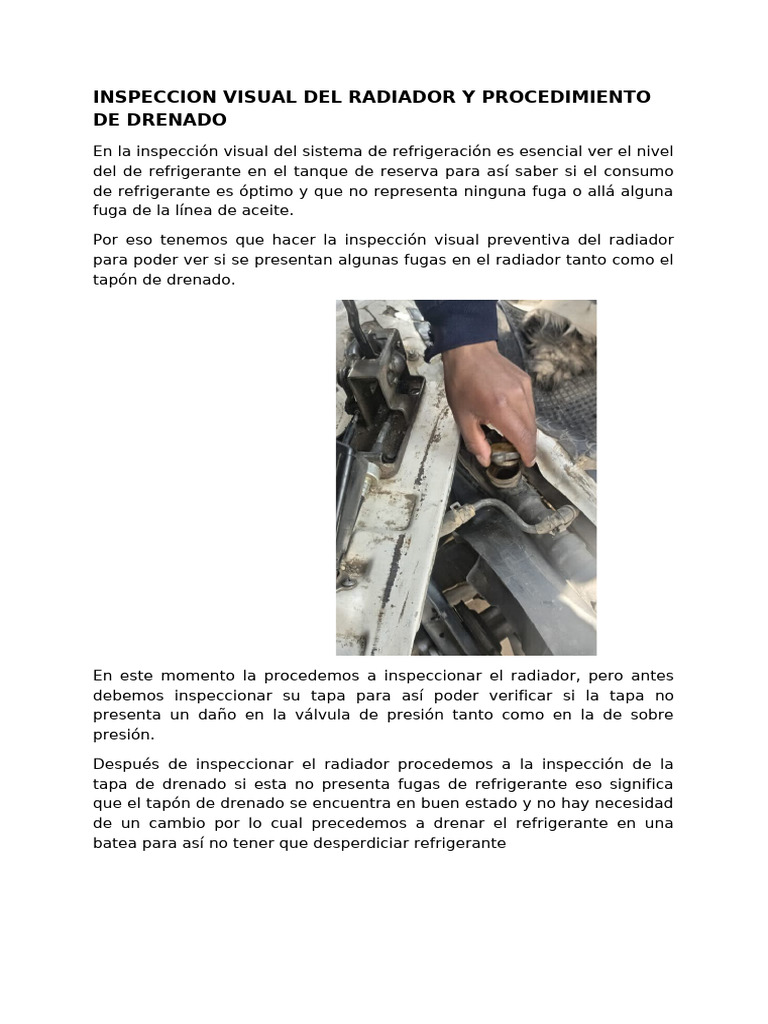 Inspección y Drenado del Radiador | PDF