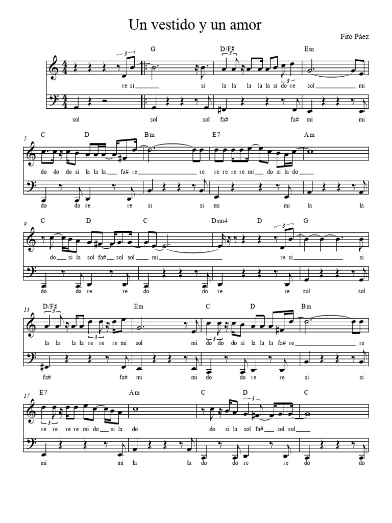 Accords de "Un vestido y un amor" | PDF
