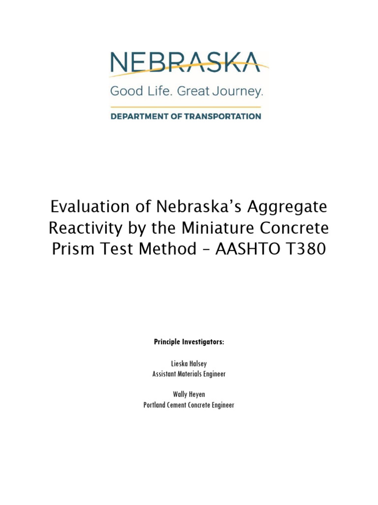 Nebraska Aggregate Reactivity Study | PDF | Concrete | Construction ...