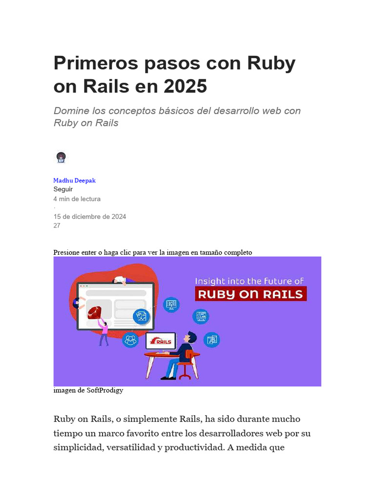 RUby On Rails 1 | PDF | Ruby on Rails | Tecnologías de la información