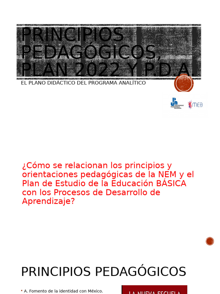 Principios Pedagógicos y Plan 2022 | PDF | Aprendizaje | Enseñando