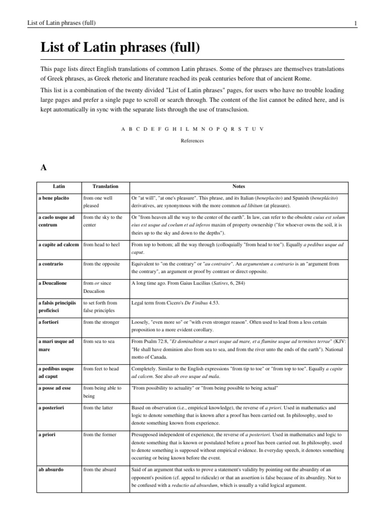 List of Latin Phrases | PDF | Science | Philosophical Science