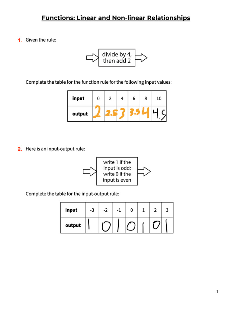 Understanding Linear vs Non-linear Functions | PDF