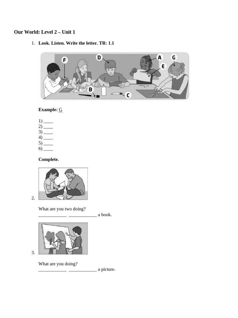 Our World Level 2 Unit 1 Activities | PDF | Chess Openings | Chess Theory