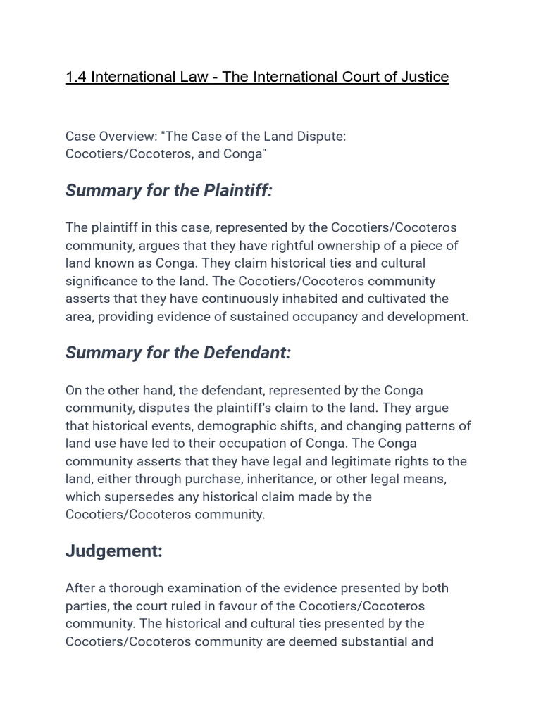 The International Court of Justice | PDF