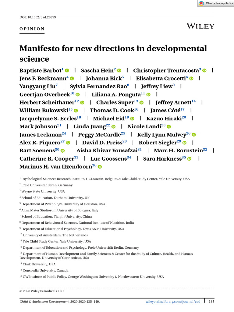 New Directions in Developmental Science | PDF | Science | Hypothesis