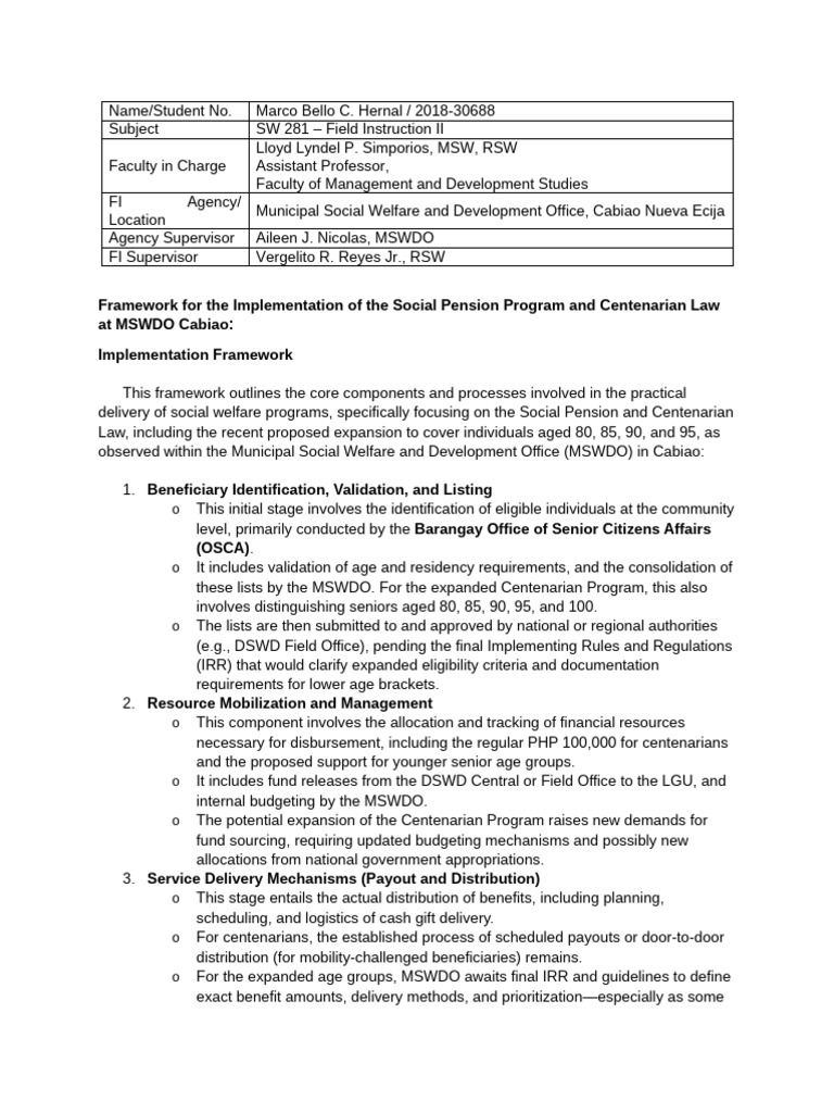 Social Pension Program Implementation Guide | PDF | Evaluation | Policy