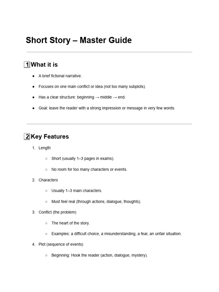 Short Story | PDF | Plot (Narrative)