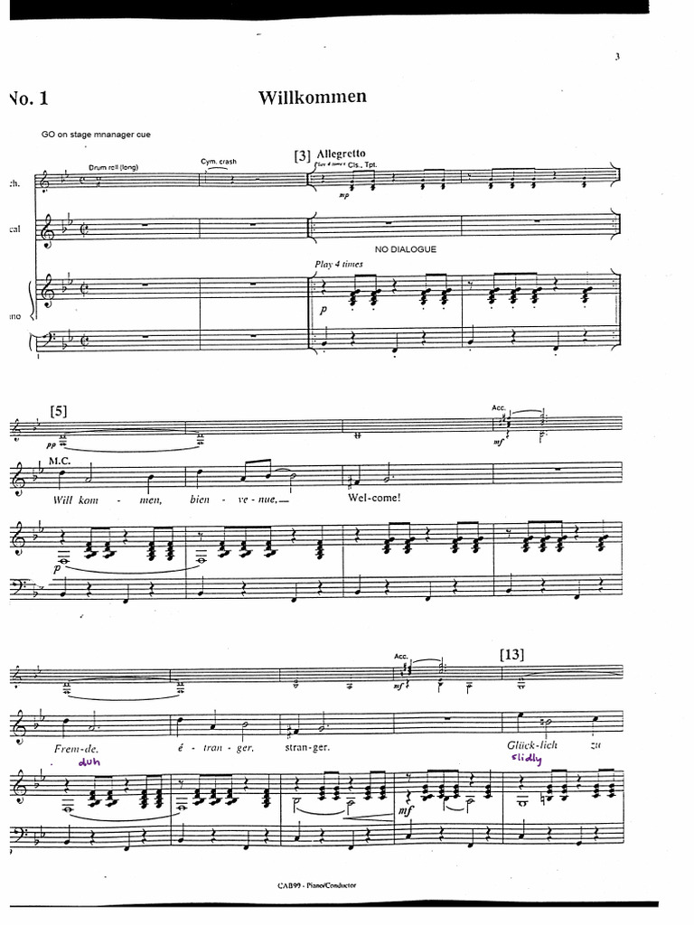 Cabaret Stage Manager Cues Script | PDF
