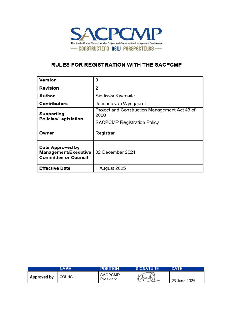 SACPCMP Registration Guidelines | PDF | Bachelor's Degree | Diploma