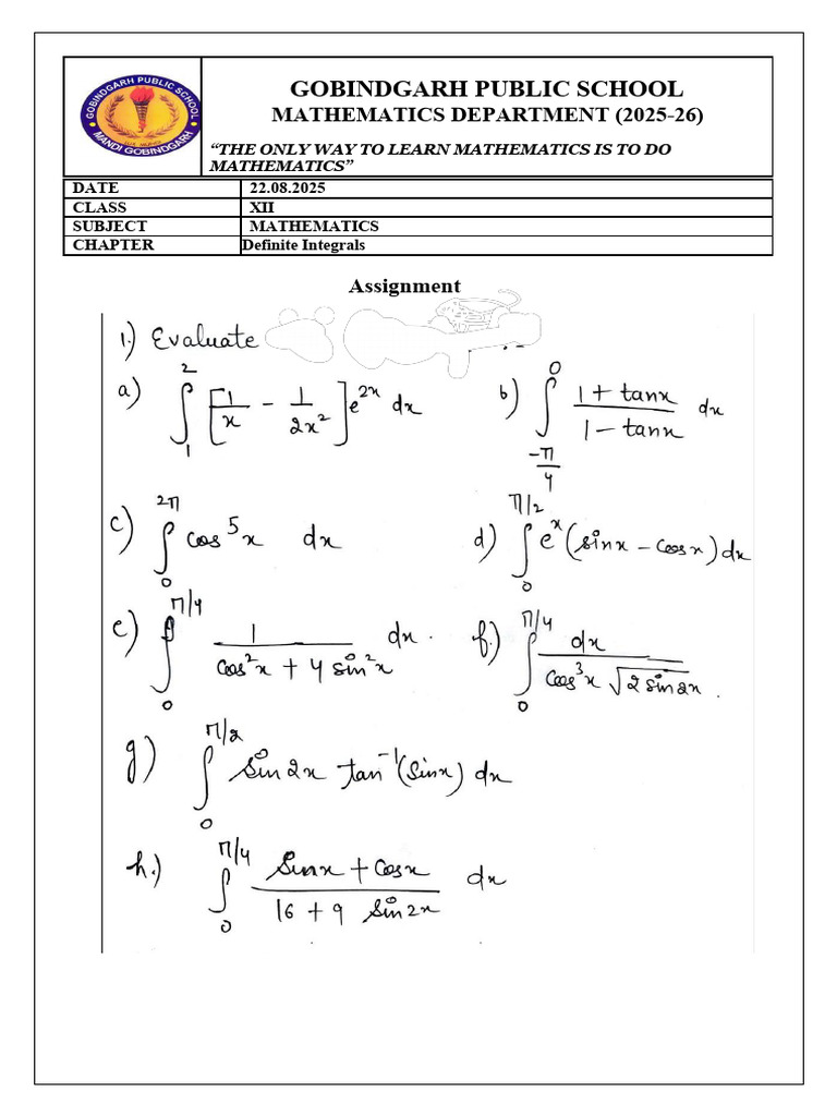 Definite Integrals | PDF