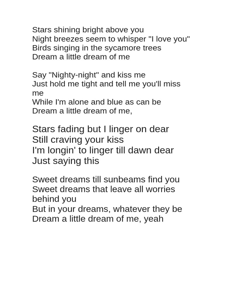 Dream A Little Dream of Me | PDF