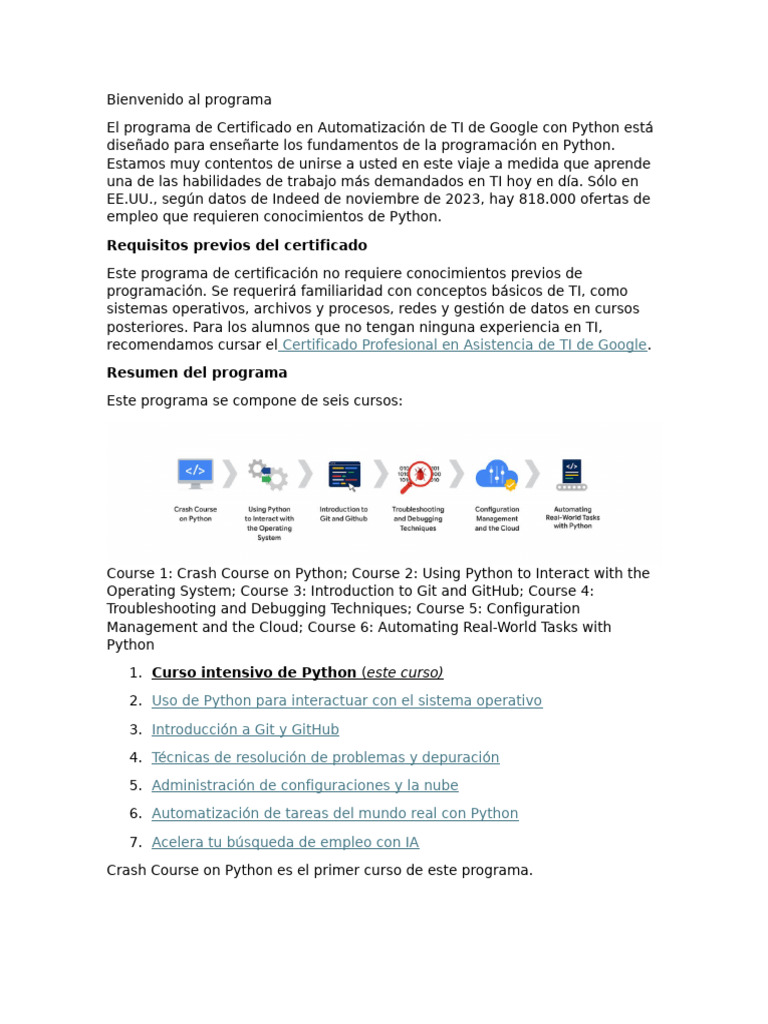 Bienvenido Al Programa | PDF | Python (lenguaje de programación) | Informática
