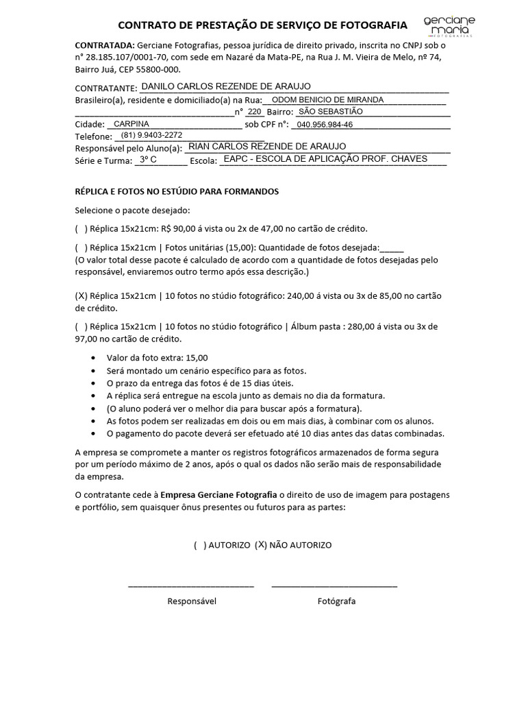 Contrato Rian Carlos | PDF
