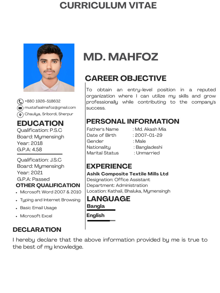 White and Dark Grey Minimalistic Profesional CV Resume - 20250803 ...