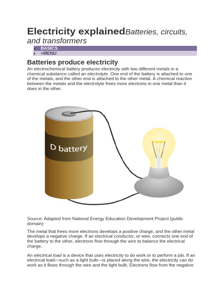 Understanding Electricity: Circuits & Batteries | PDF | Electricity ...