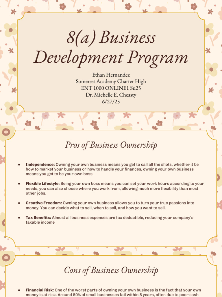 Pros and Cons of Business Ownership | PDF | Small Business ...