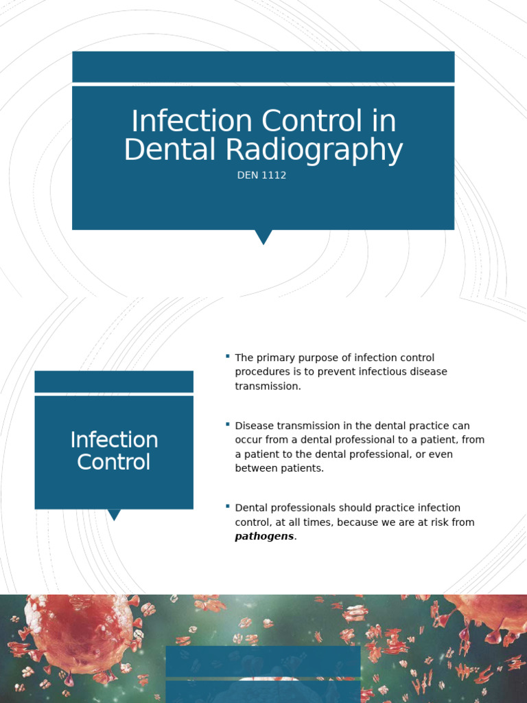 Infection Control in Dental Radiography | PDF | Infection | Pathogen