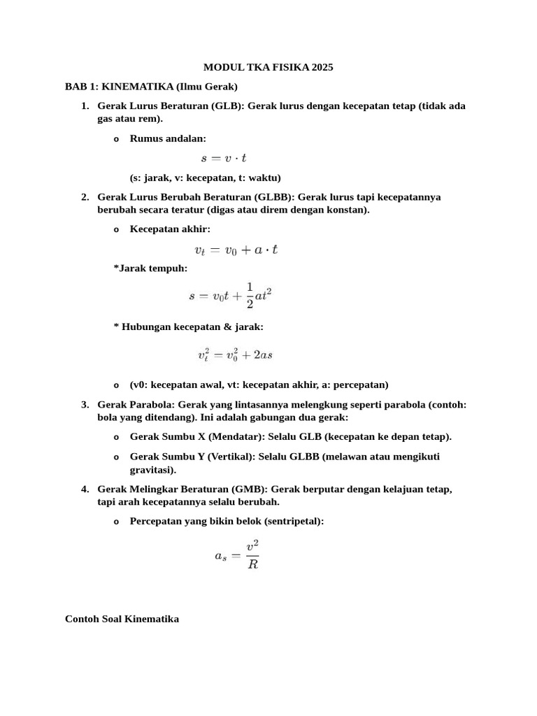 Modul Tka Fisika 2025 | PDF