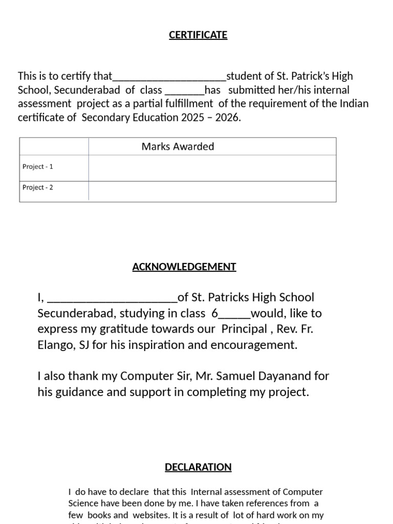 Grade 6 - Computer Science Project | PDF | Computing | Software