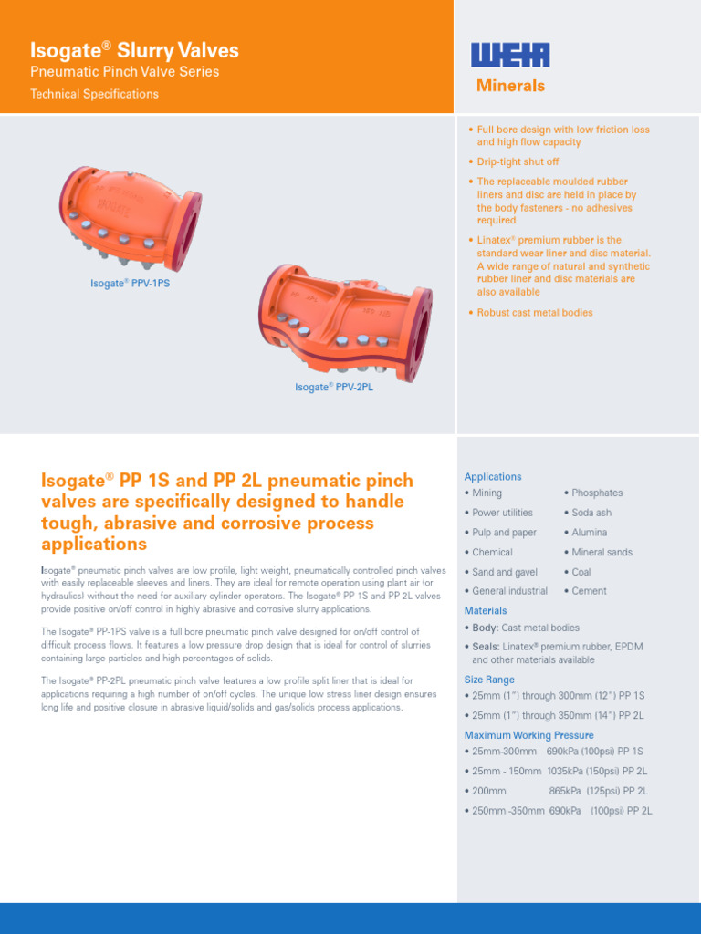 Isogate PP Valve Spec Sheet_10.22.19 | PDF | Valve | Natural Rubber