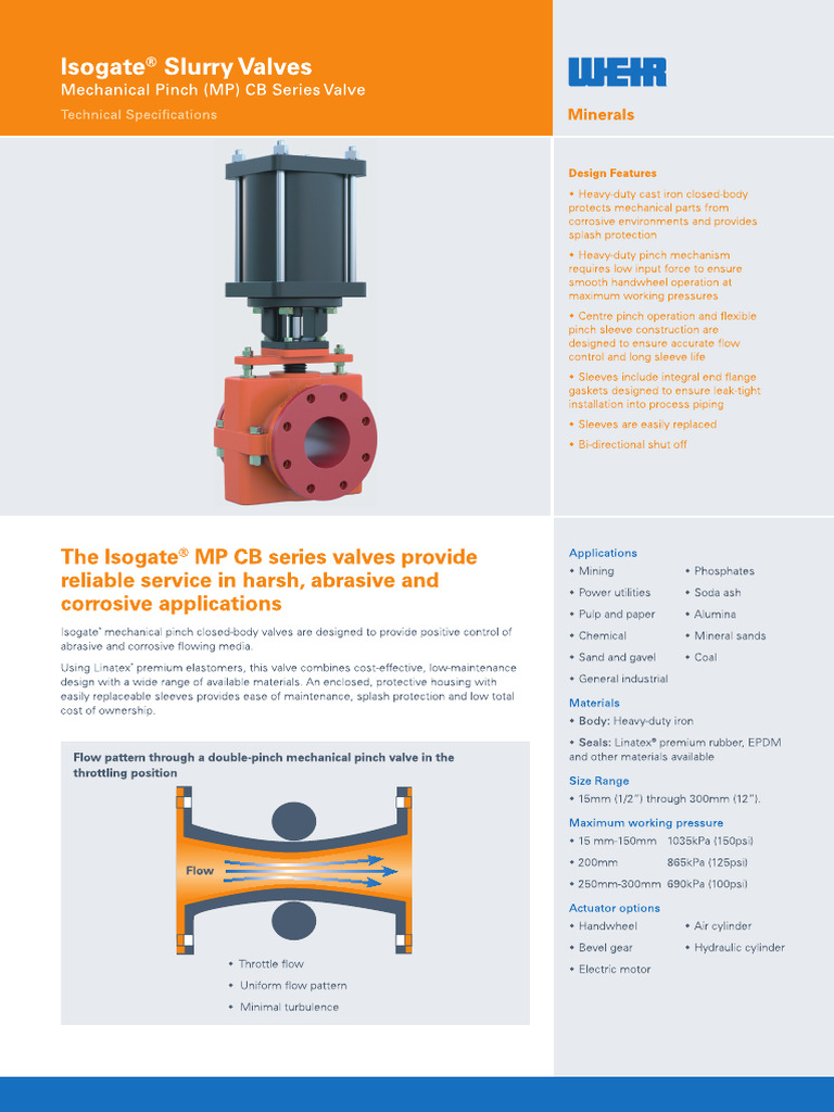 Isogate® MP CB Valve Dimensions Guide | PDF | Mechanical Engineering ...