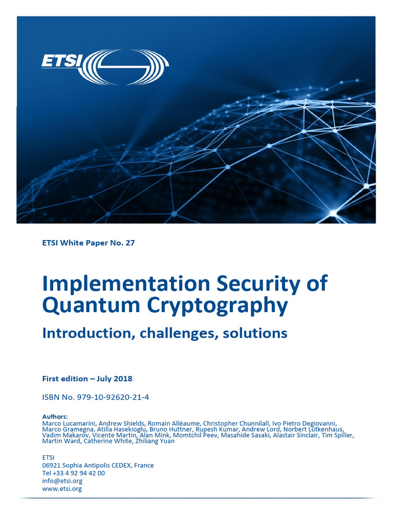 Implementation Security of Quantum Cryptography | PDF | Key ...