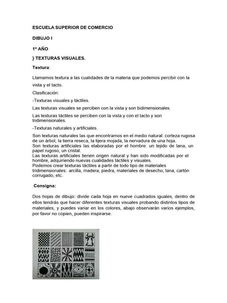 Dibujo 1 Texturas Visuales | PDF