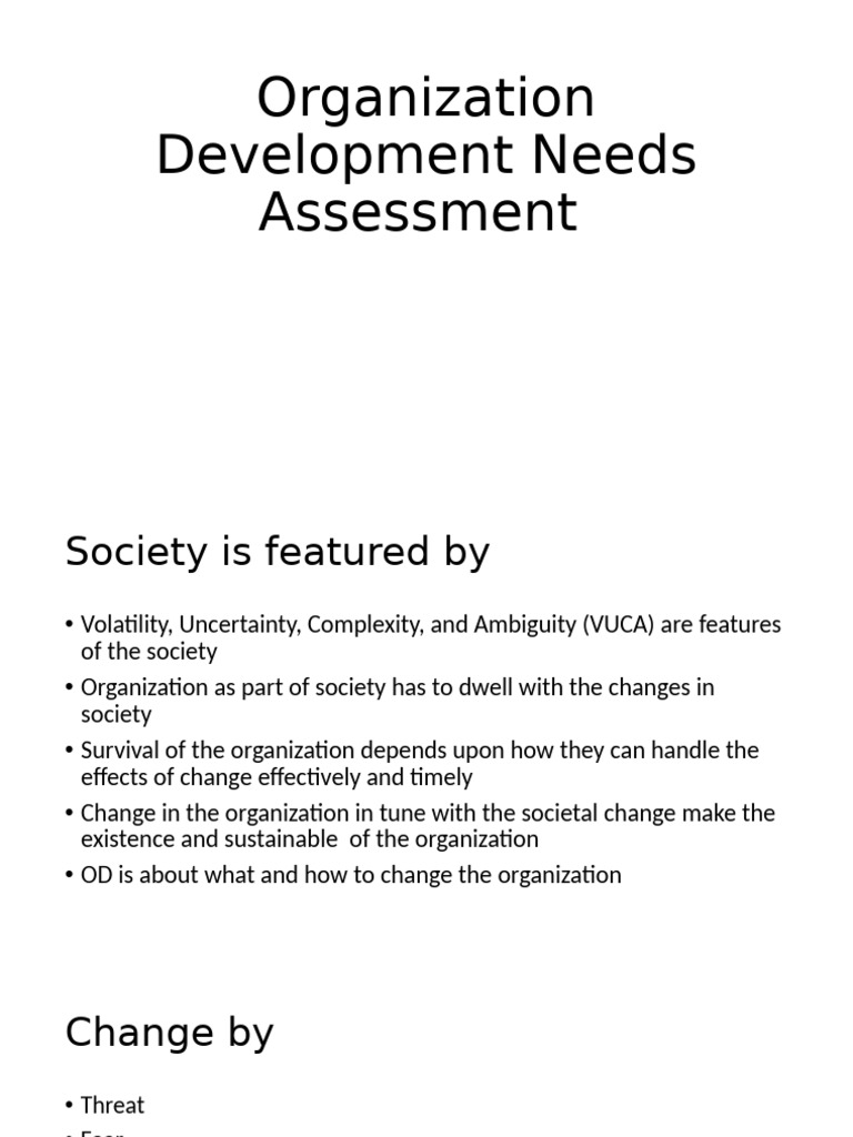 Organizational Development Needs Assessment | PDF | Organization ...
