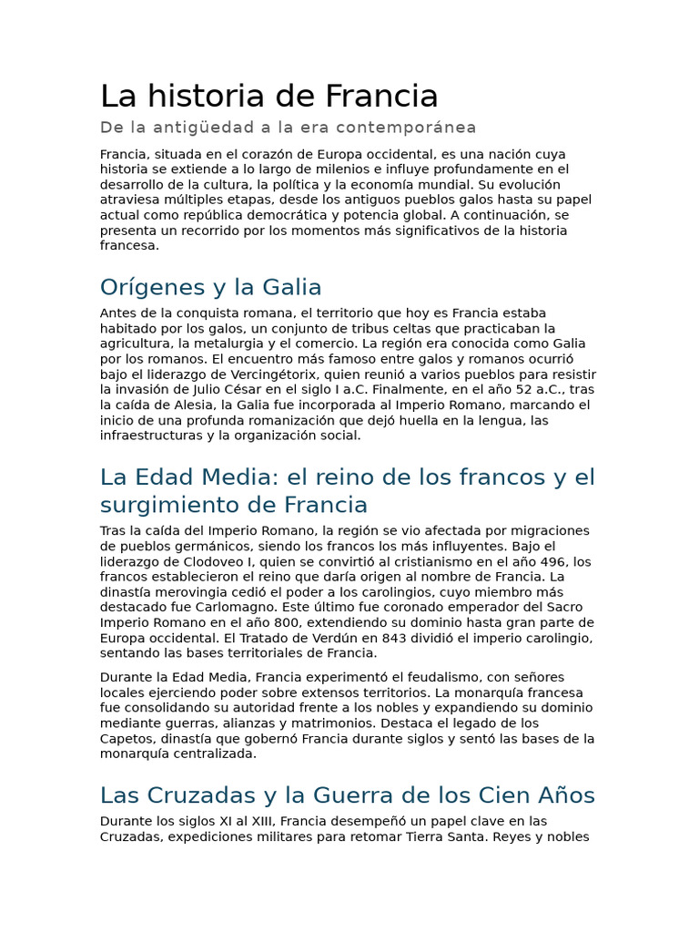 Historia de Francia: De la Galia a la República | PDF | Reino de ...