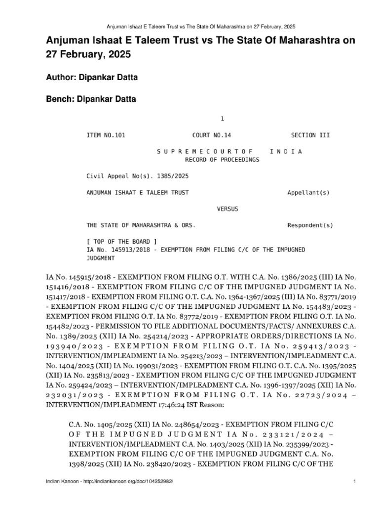 TET Is Compulsory For Teacher New SC Judgement | PDF