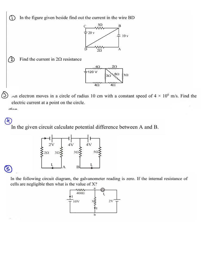 Current Electricity Questions | PDF