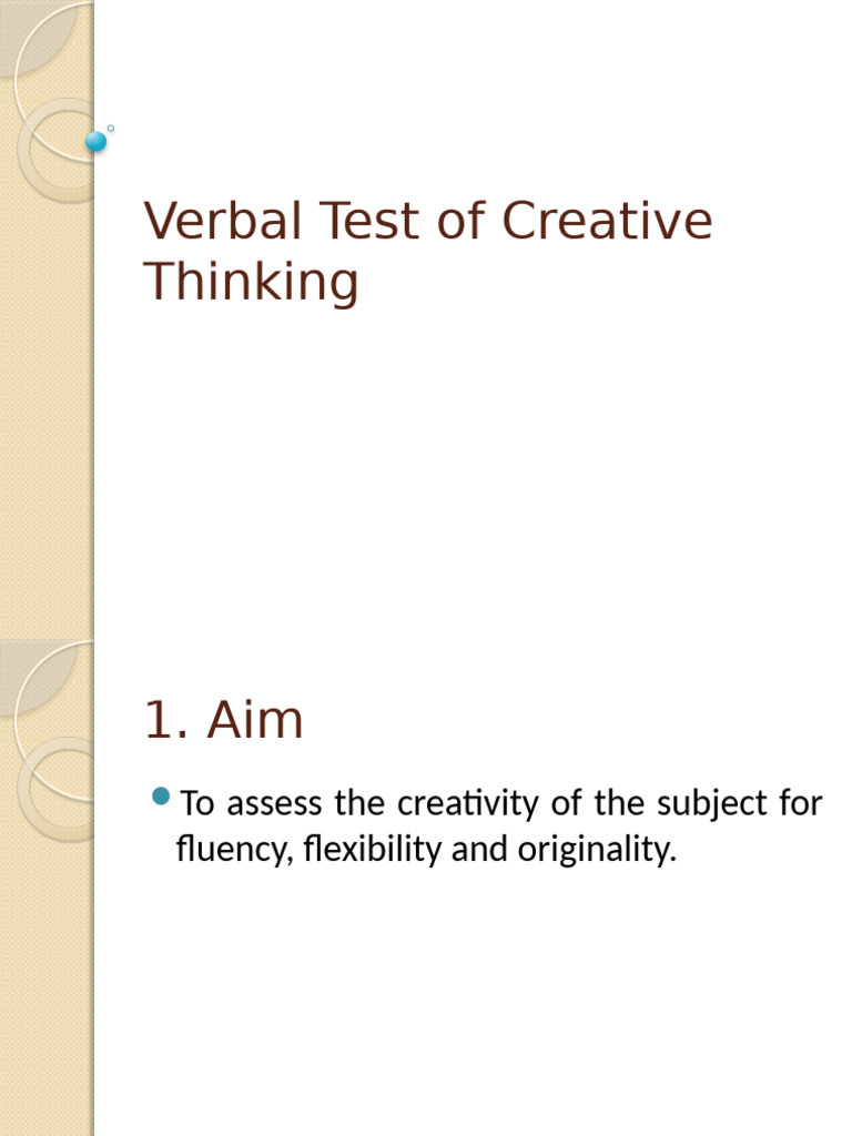 Verbal Test of Creative Thinking | PDF | Creativity | Validity (Statistics)
