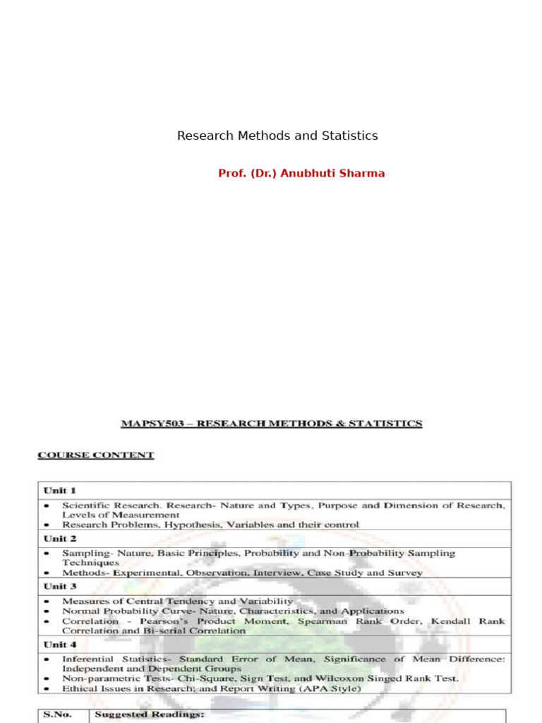 RM - Unit 1 - Final | PDF | Quantitative Research | Experiment