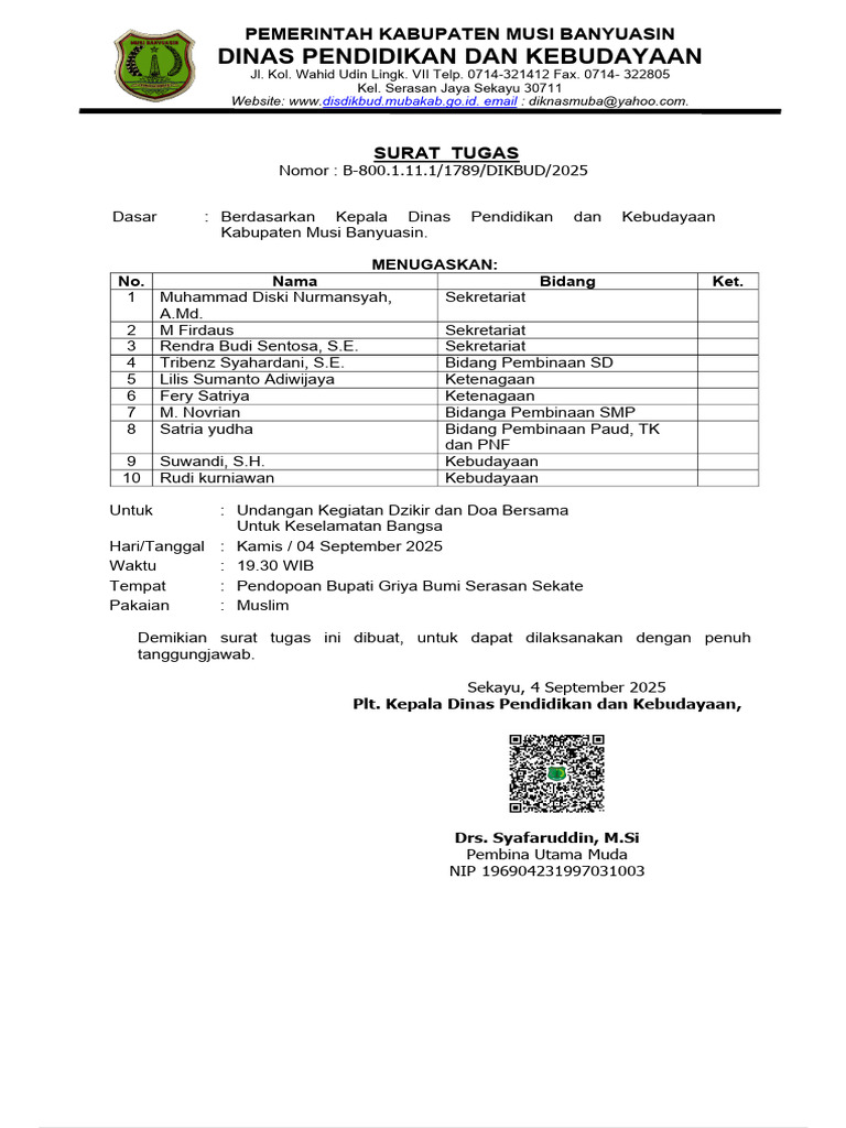 20250904153040surat Tugas Doa Bersama - Preview | PDF