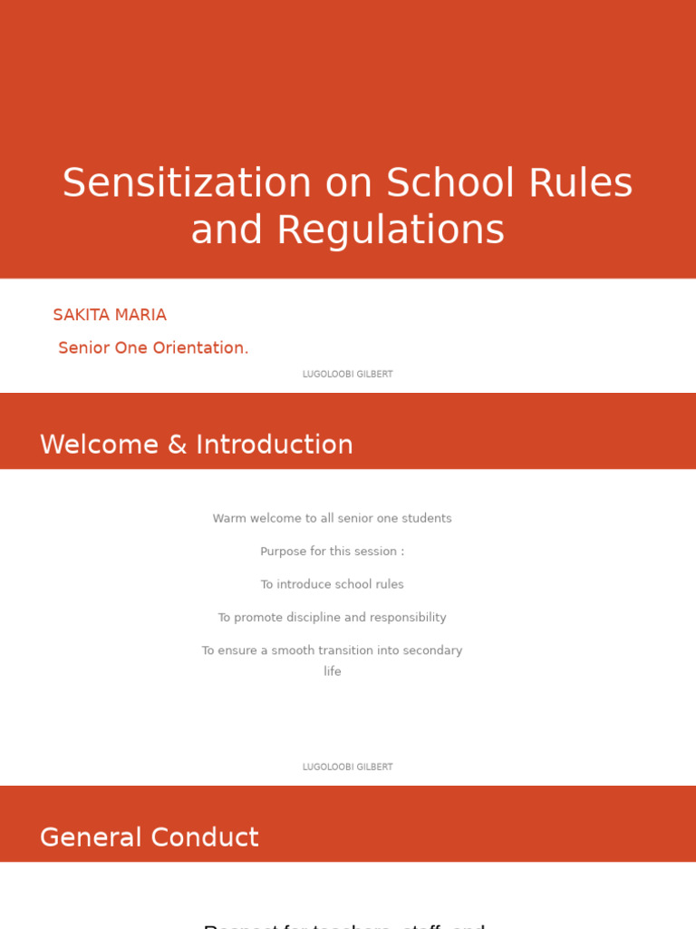 Sensitization On School Rules and Regulations | PDF