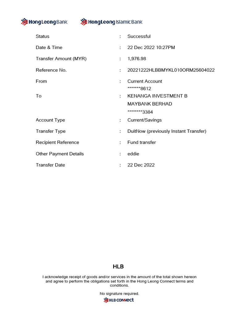 HLB Receipt 285613 | PDF