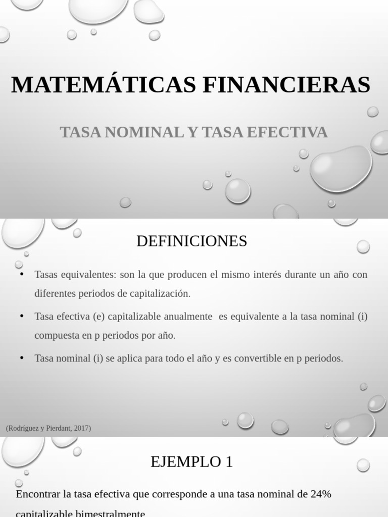 Tasa Nominal vs Efectiva en Finanzas | PDF | Finanzas Matemáticas ...