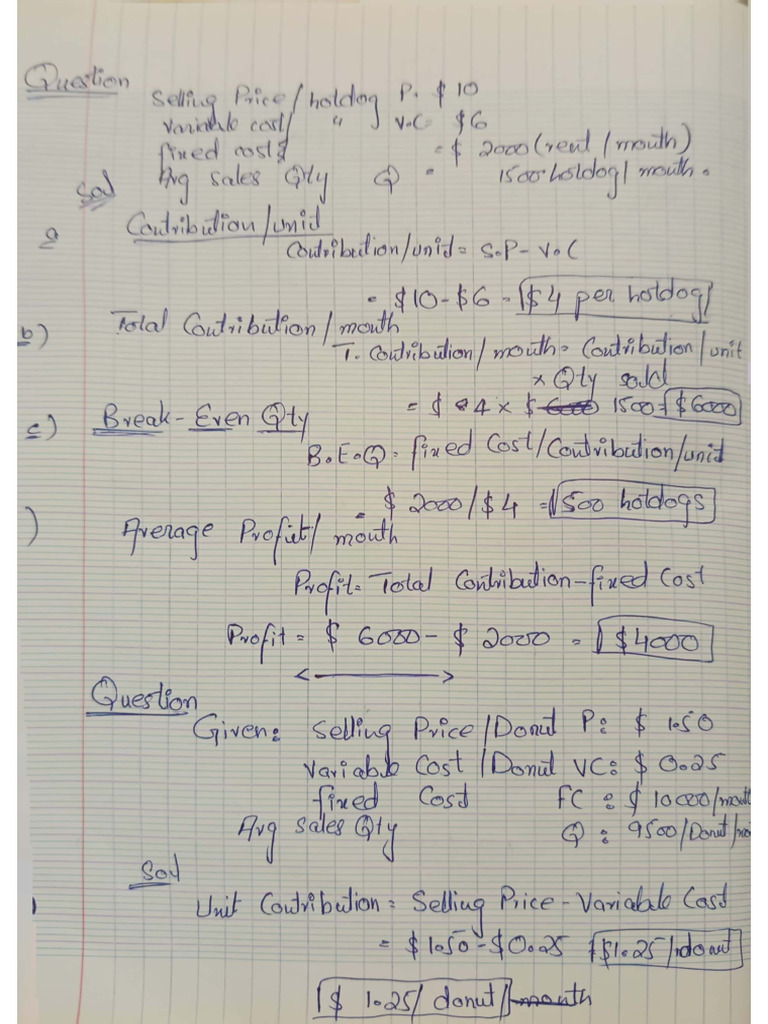 Break Even Quantity | PDF
