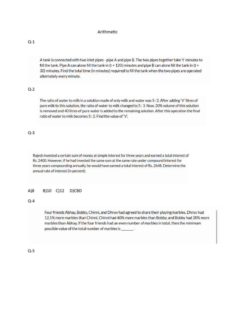 Arithmetic Practice2 | PDF