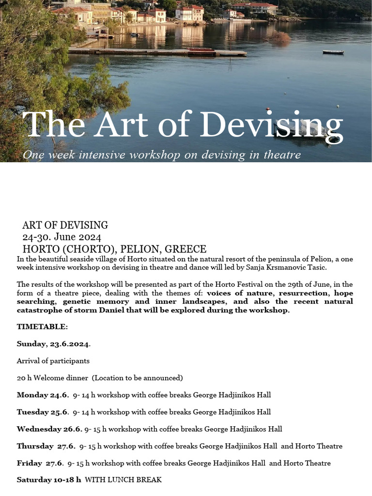 ART of DEVISING Complete Information Final June | PDF | Entertainment ...