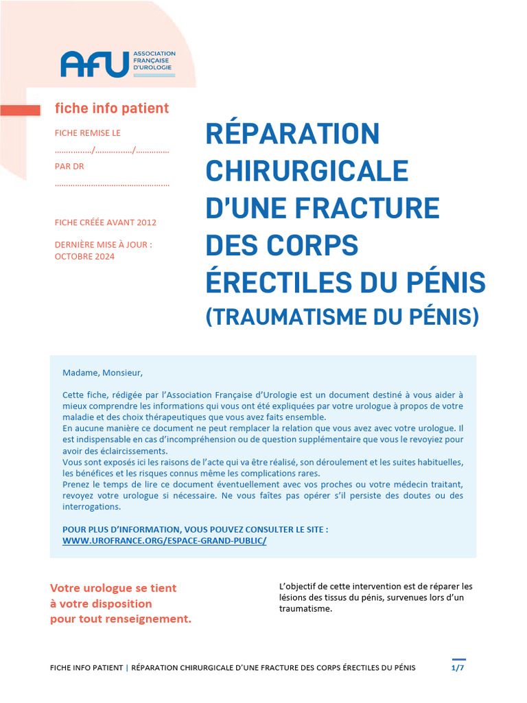 Réparation chirurgicale fracture pénienne | PDF | Chirurgie | Médecine ...